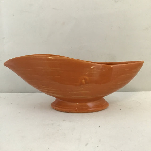 Vintage MC 1960's McCoy Orange Striped "Harmony" Oblong Pedestal ...