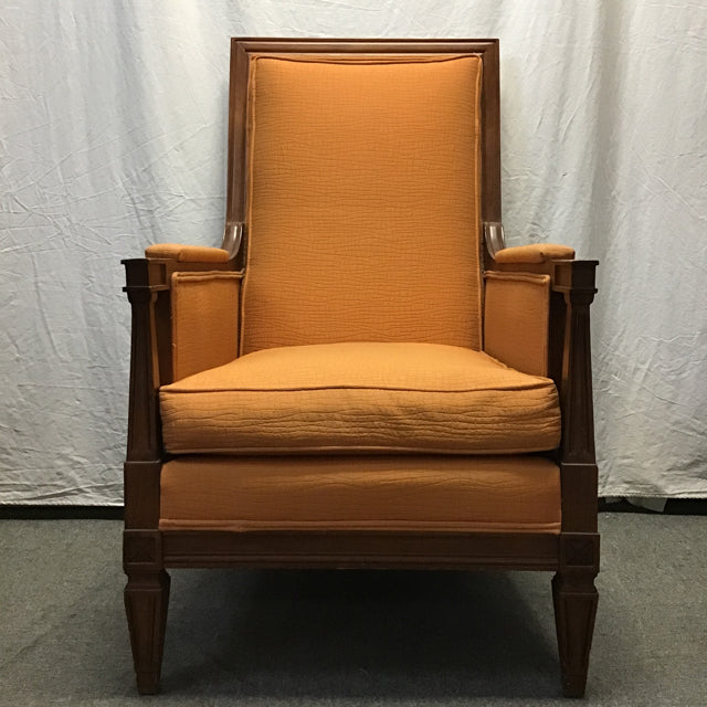 Vintage Clyde Pearson Solid Cherry & Orange Upholstered Armchair – Mimi ...