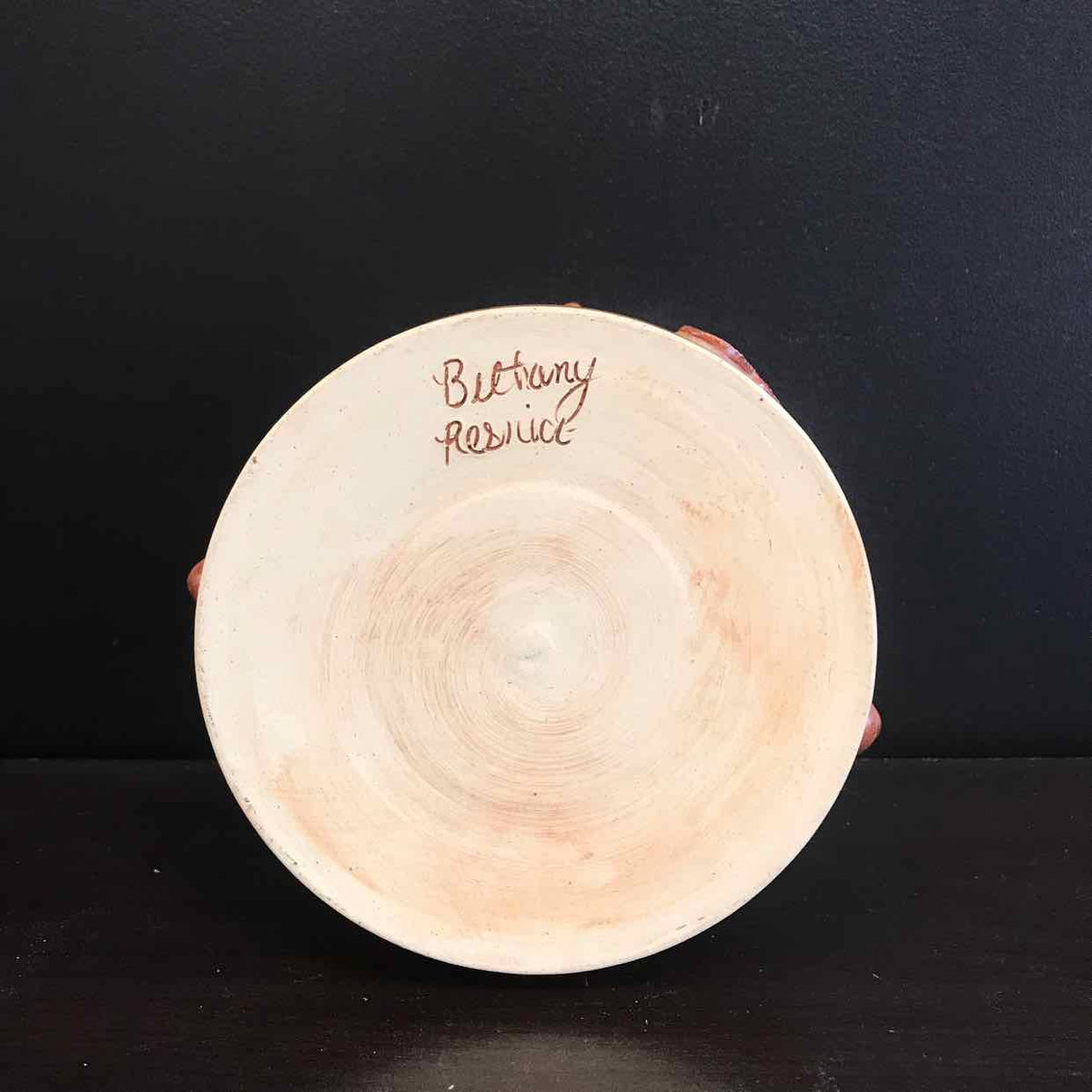 Bethany Resnick Pottery Large Utensil Holder w/ Seahorse/Shell Imprint ...